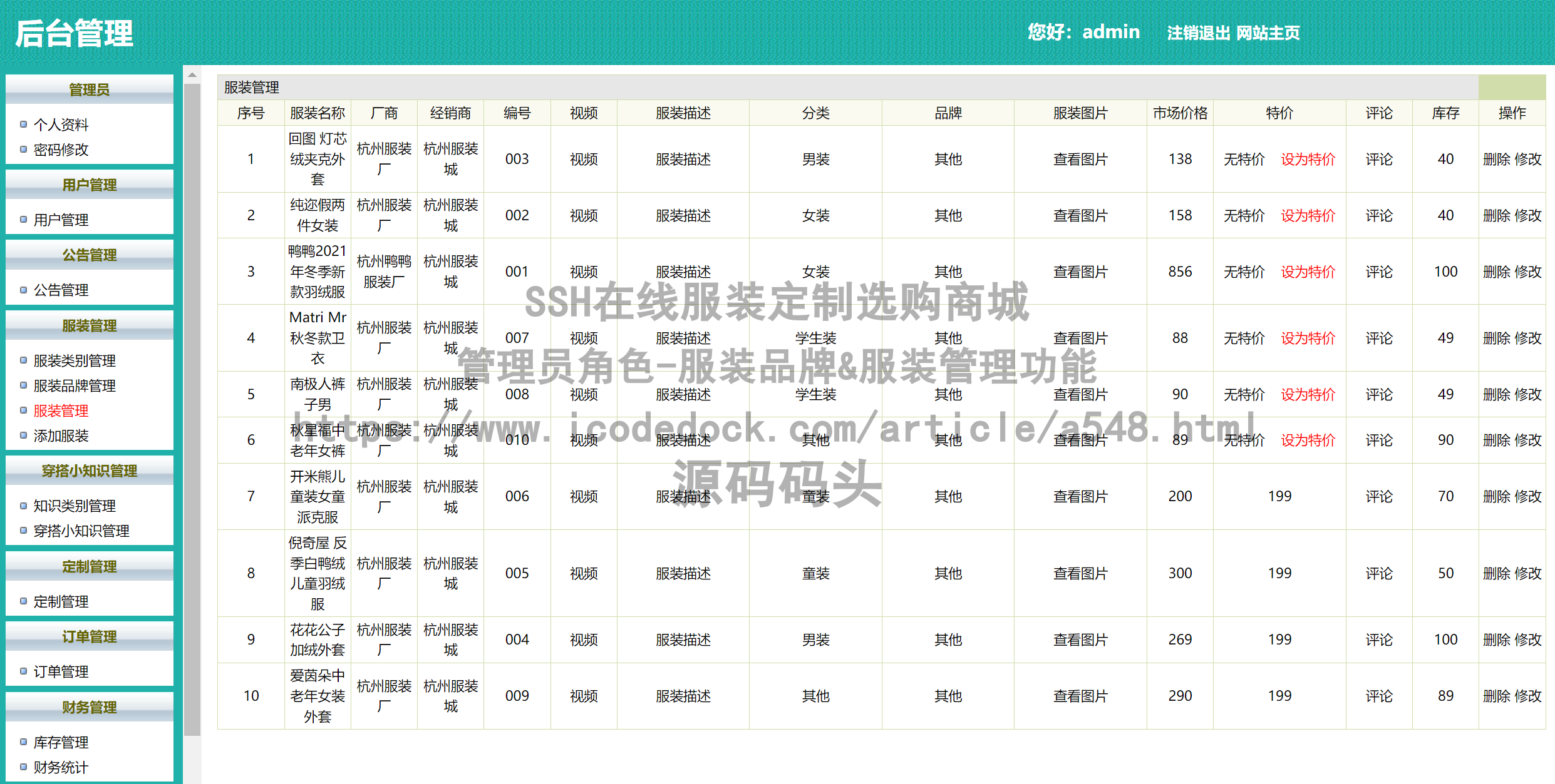 基于jsp+mysql+Spring+hibernate+Struts2的SSH在线服装定制选购商城-CSDN博客