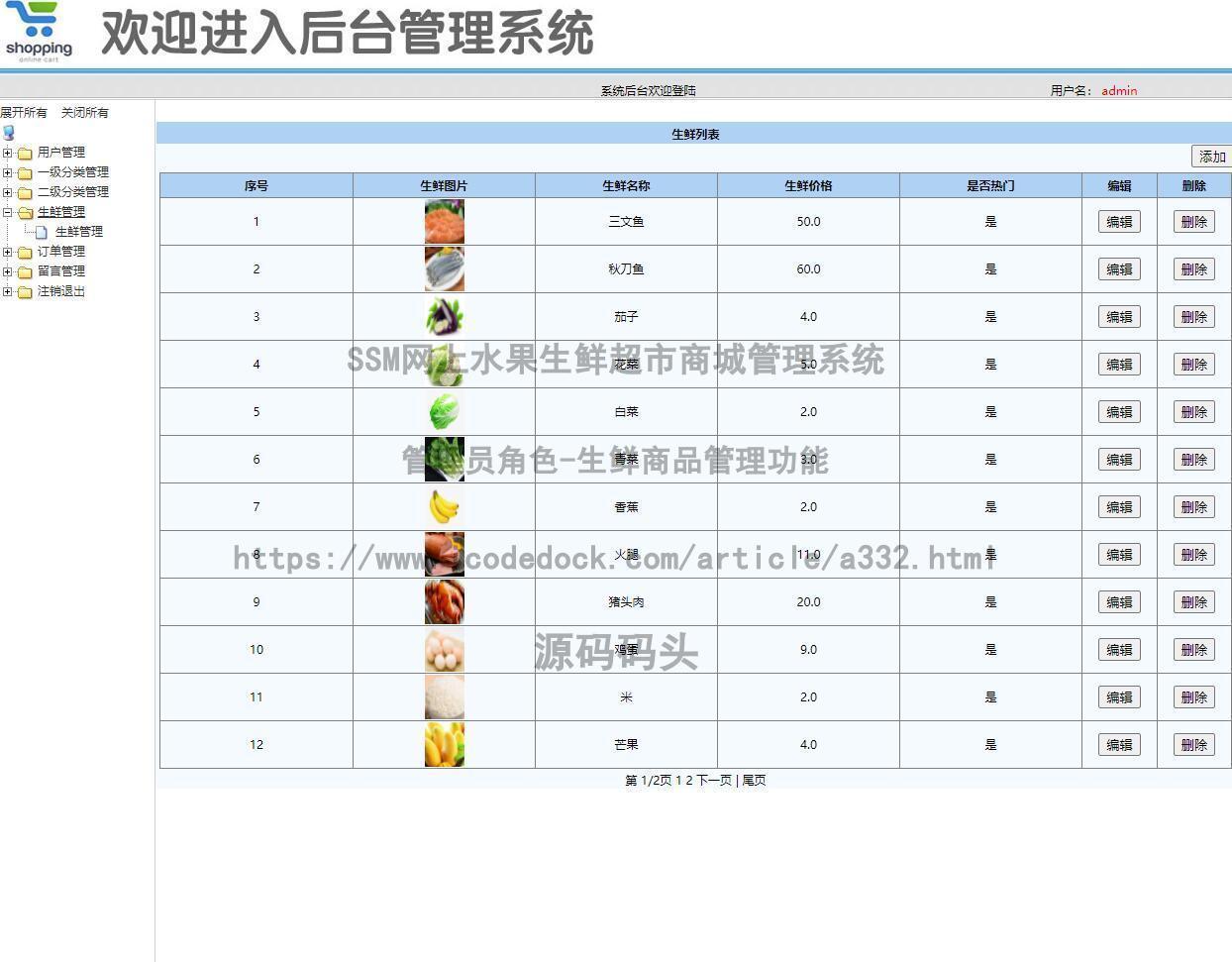 基于jsp+mysql+Spring+mybatis的SSM网上水果生鲜超市商城管理系统包含论文PPT_基于ssm水果商城ppt下载-CSDN博客