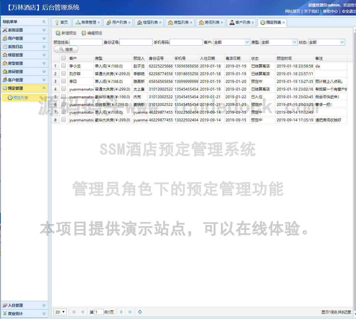 基于jsp+mysql+Spring+mybatis的SSM酒店预定管理系统-CSDN博客